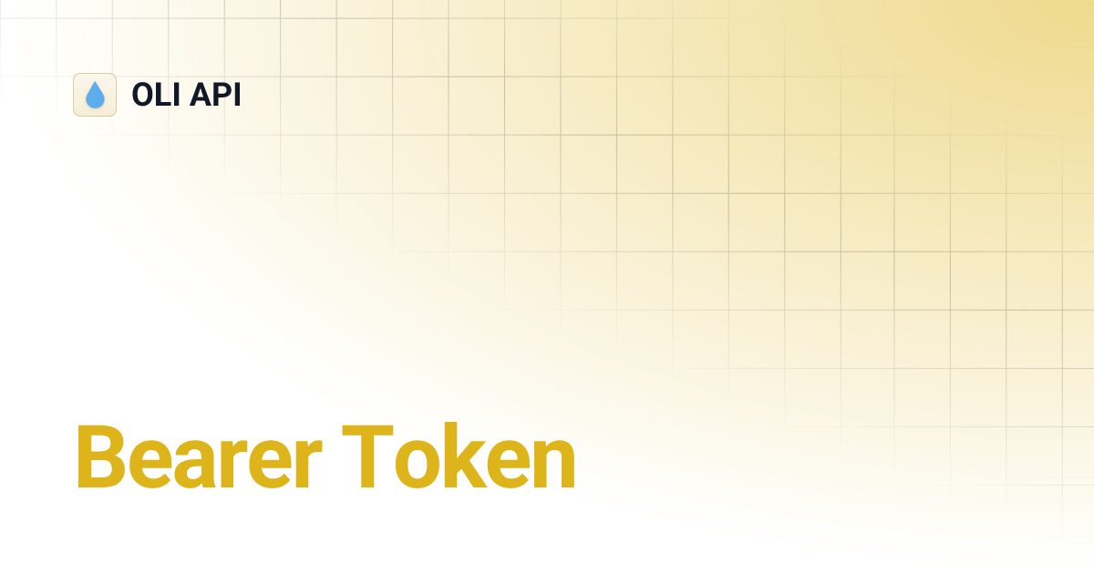 Bearer Token | OLI API