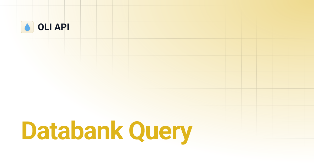Databank Query | OLI API