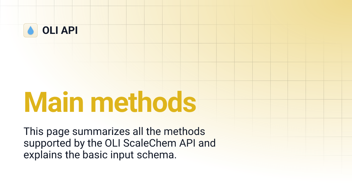 Main methods | OLI API