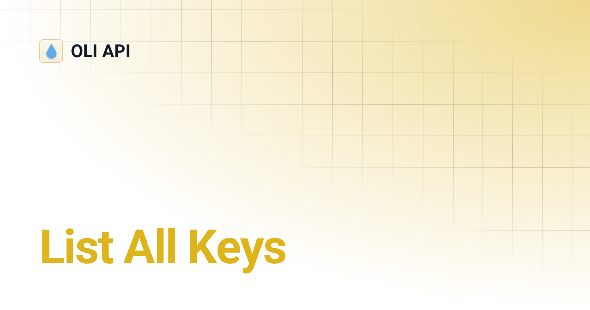 List All Keys | OLI API