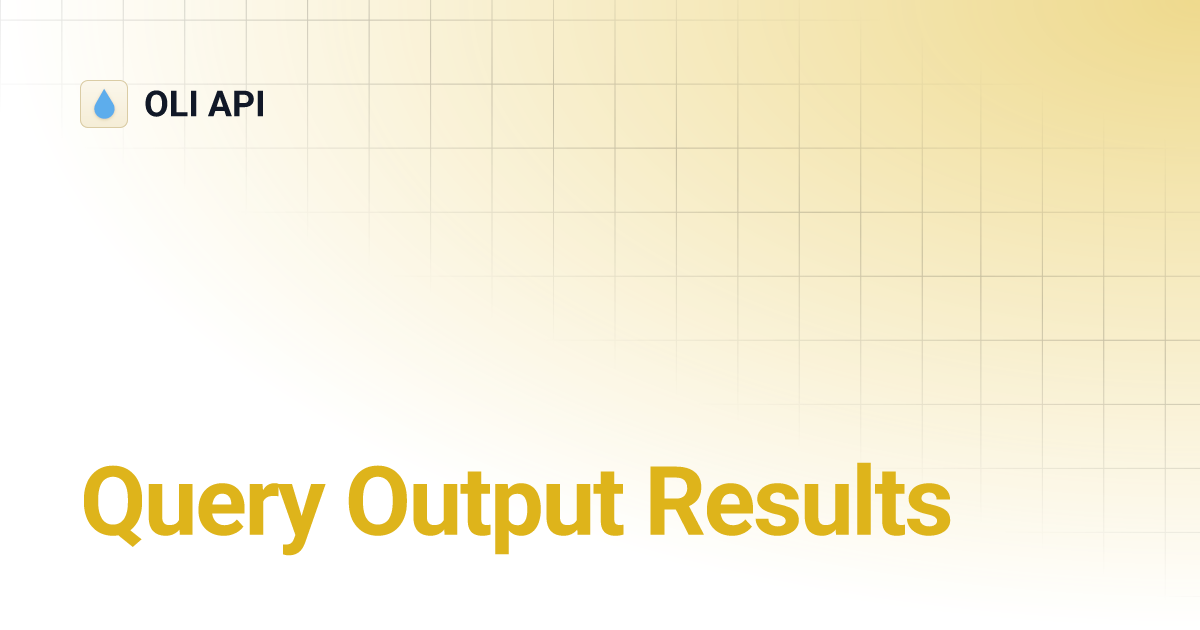 Query Output Results | OLI API