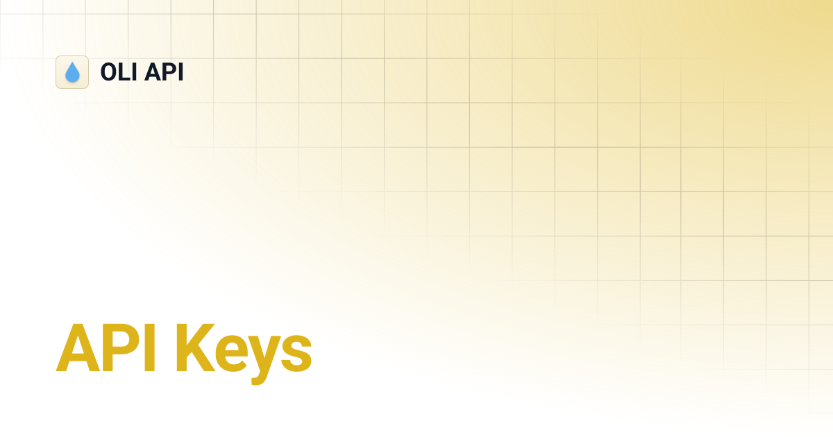 API Keys | OLI API